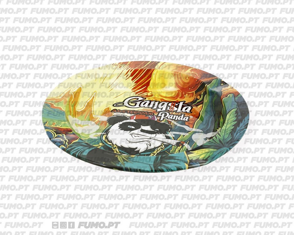 Gangsta Panda Metal Ashtray Weed Landscape – Fumo.pt